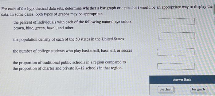 Solved For each of the hypothetical data sets, determine | Chegg.com