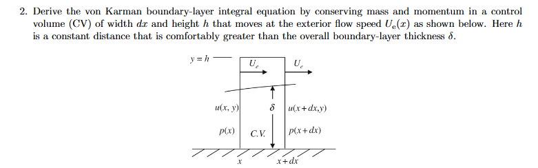Solved Derive the von Karman boundary-layer integral | Chegg.com