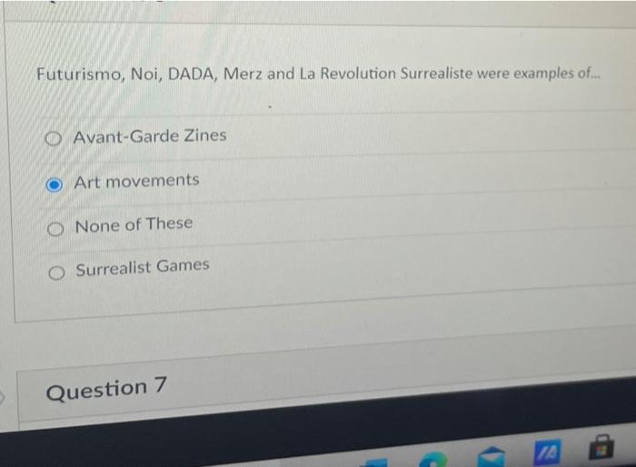 Solved Futurismo, Noi, DADA, Merz and La Revolution | Chegg.com