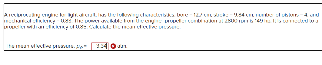 Solved A reciprocating engine for light aircraft, has the | Chegg.com