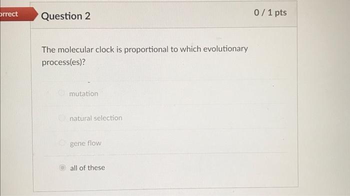 Solved The molecular clock is proportional to which | Chegg.com