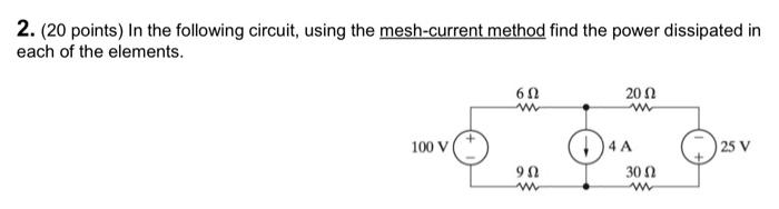 Solved 2 20 Points In The Following Circuit Using The 