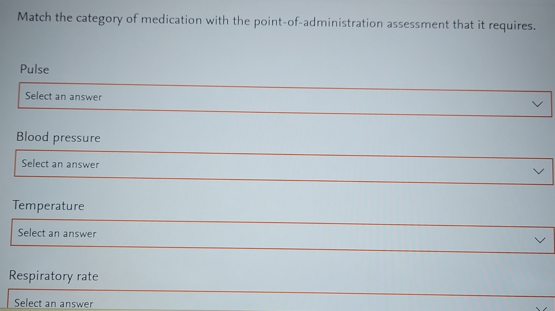 Solved Match the category of medication with the | Chegg.com