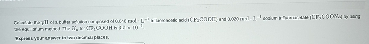 Calculate the pH ﻿of a buffer solution composed of | Chegg.com