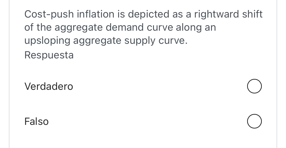 Solved Cost-push inflation is depicted as a rightward shift | Chegg.com