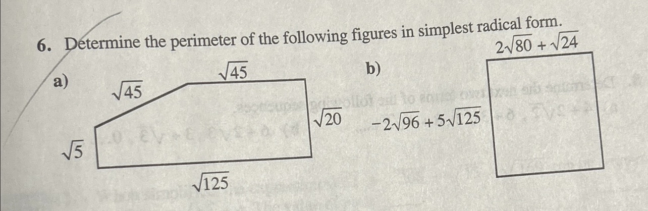 Solved Determine the perimeter of the following figures in | Chegg.com