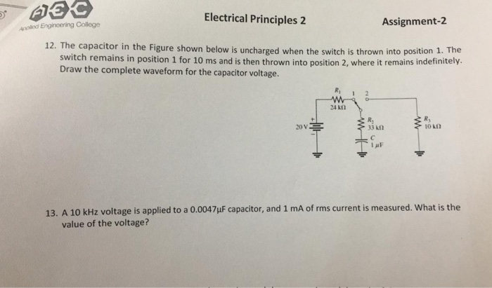 Solved 6€ Electrical Principles 2 Assignment- ed Engineering | Chegg.com