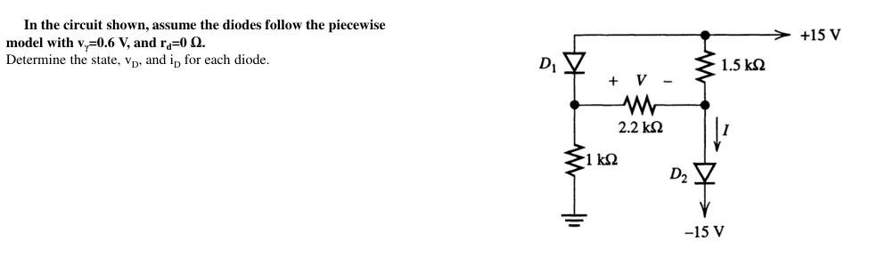 Solved In ﻿the circuit shown, assume the diodes follow the | Chegg.com