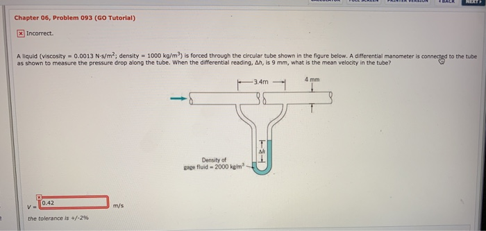 Solved Chapter 06, Problem 093 (GO Tutorial) x Incorrect. A | Chegg.com