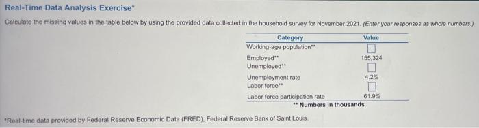 Solved Real-Time Data Analysis Exercise Calculate the | Chegg.com