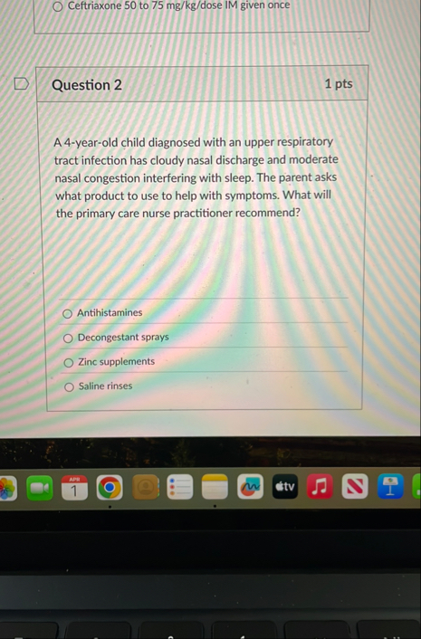 Solved Ceftriaxone 50 ﻿to 75mgkg? ﻿dose IM given | Chegg.com