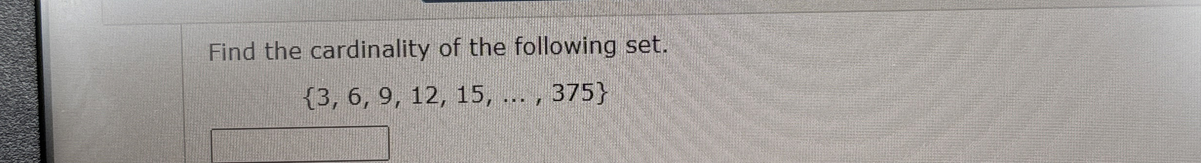 Solved Find the cardinality of the following | Chegg.com