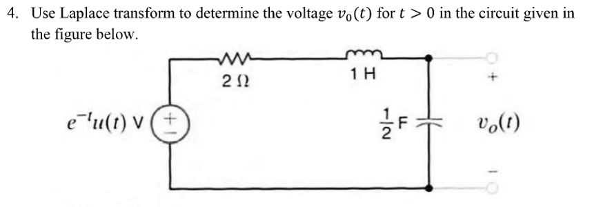 Solved Use Laplace transform to determine the voltage v0(t) | Chegg.com