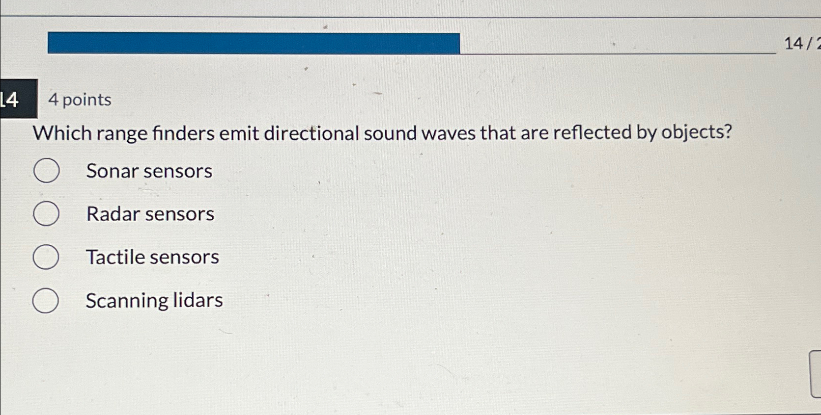 Solved 144 ﻿pointsWhich range finders emit directional sound | Chegg.com