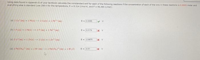 Solved Using data found in Appendix of your textbook | Chegg.com