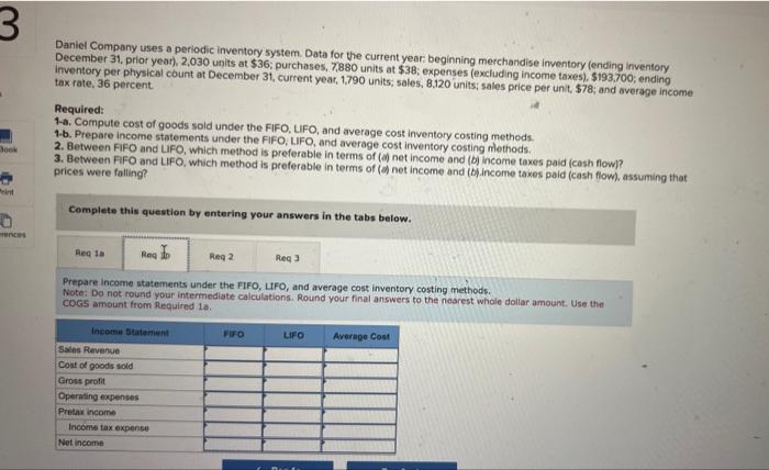 Solved Daniel Company uses a periodic inventory system. Data | Chegg.com