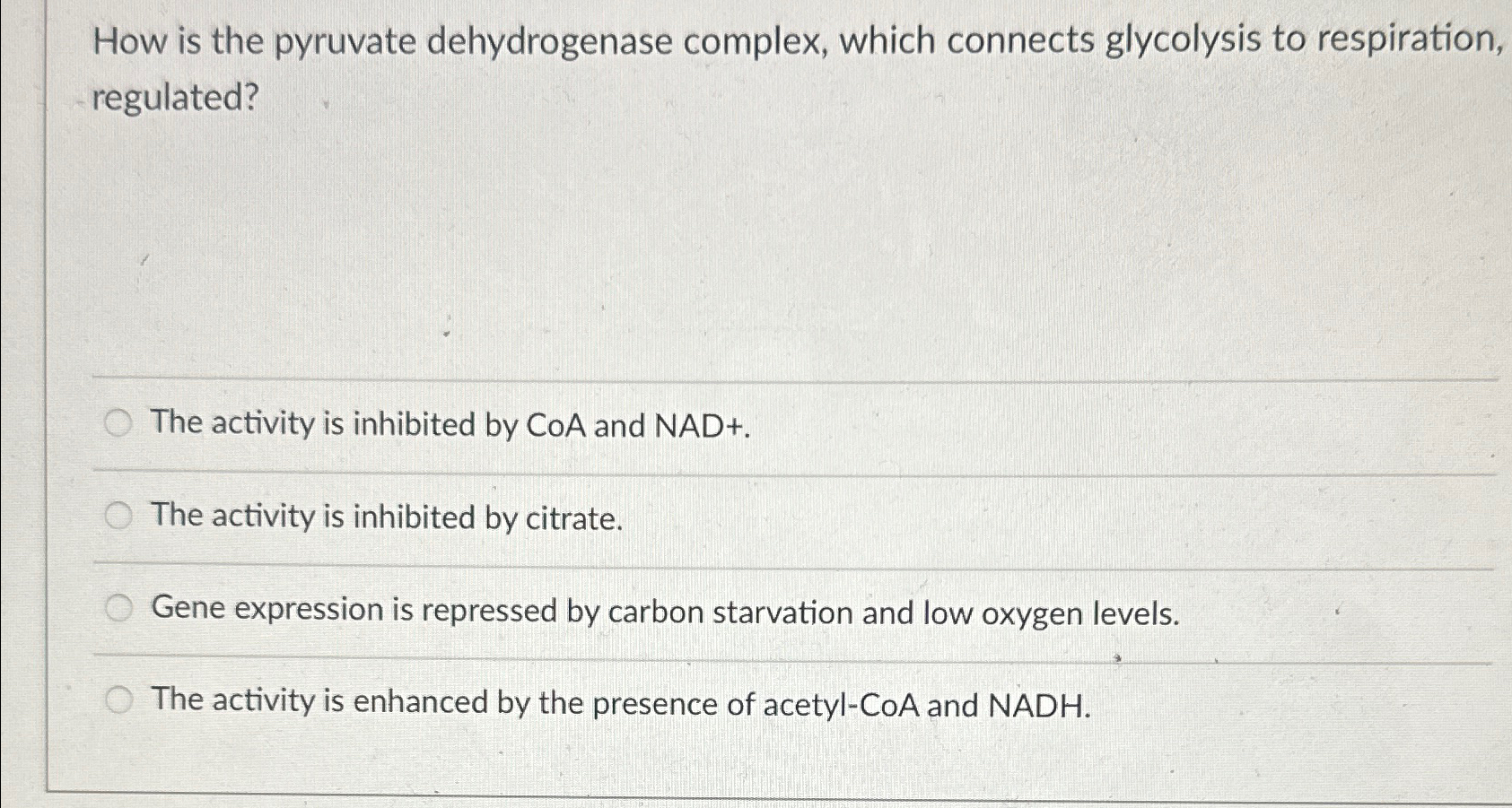 Solved How is the pyruvate dehydrogenase complex, which | Chegg.com