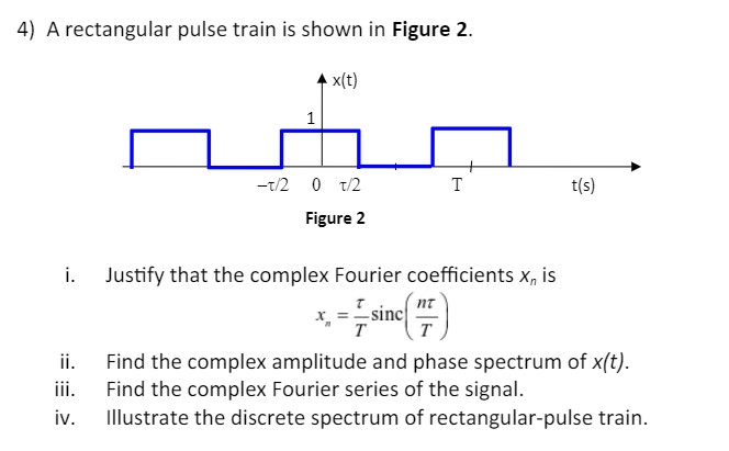 Solved A rectangular pulse train is shown in Figure 2.Figure | Chegg.com