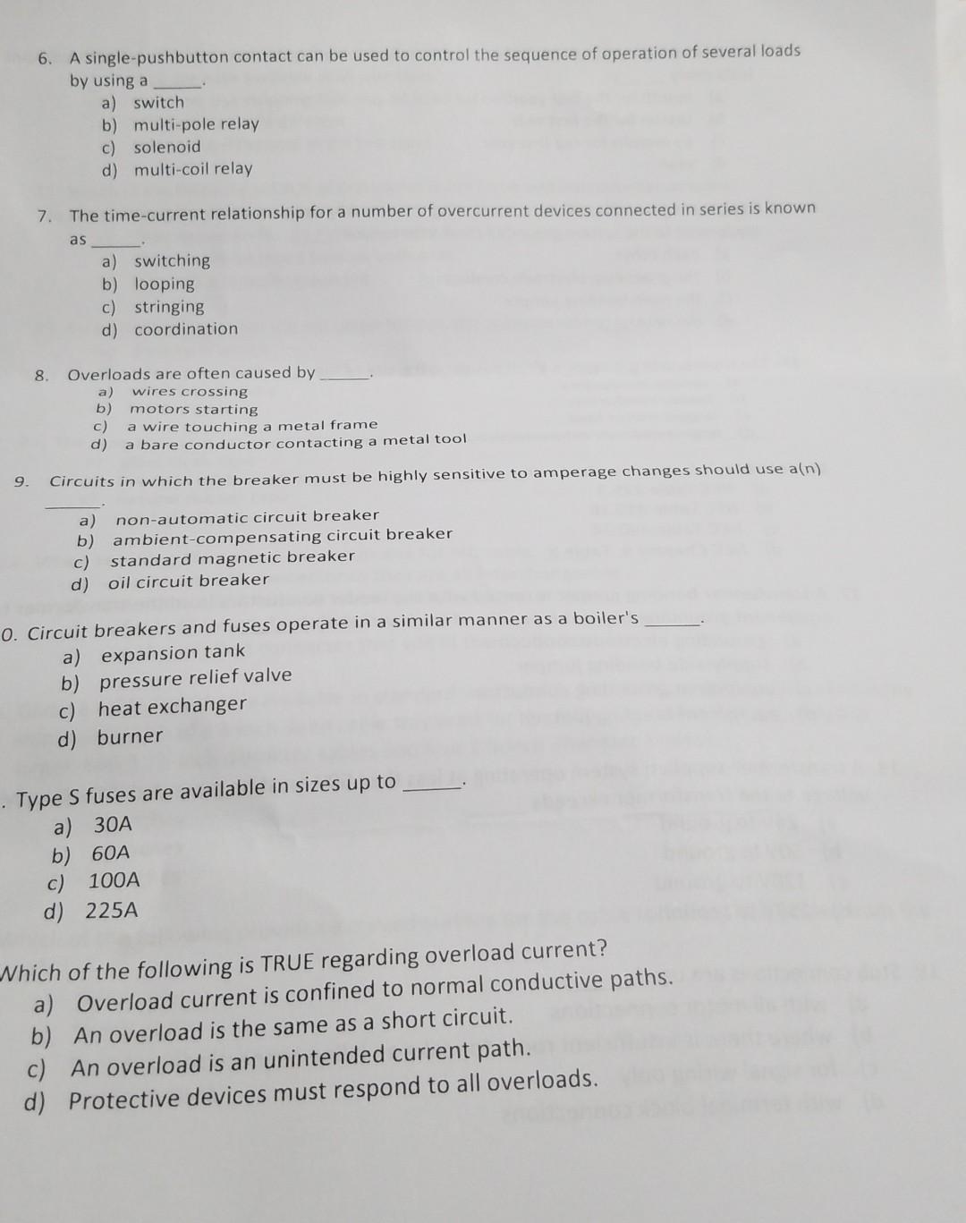 Solved 6. A single-pushbutton contact can be used to control | Chegg.com