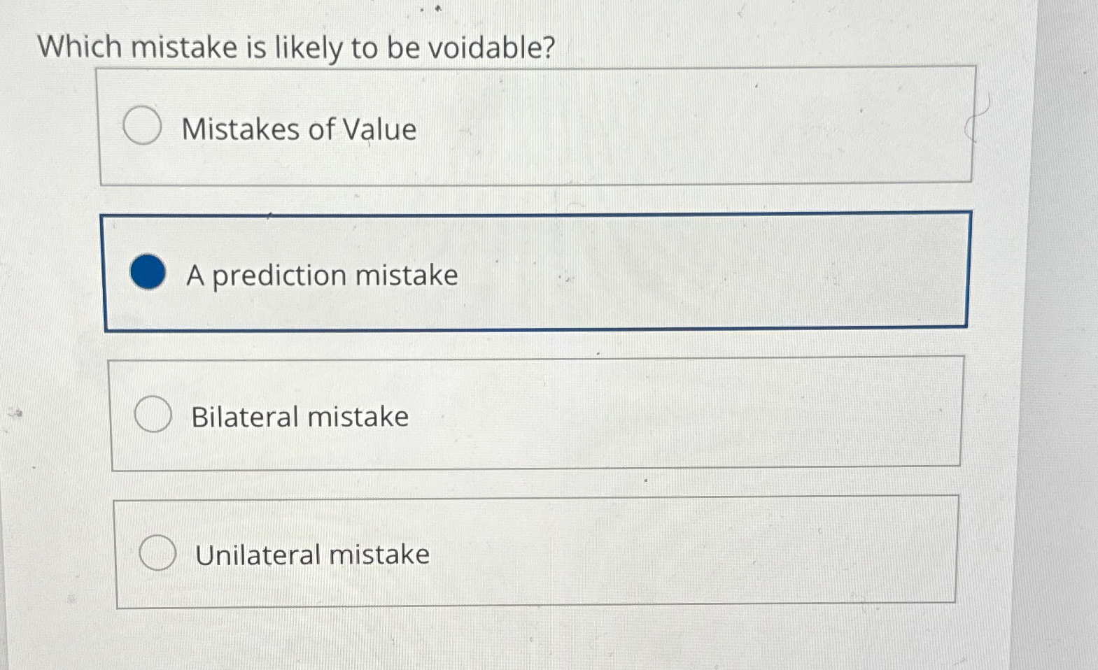 Solved Which mistake is likely to be voidable?Mistakes of | Chegg.com