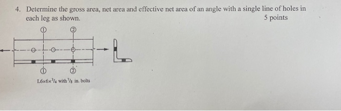 Solved 4. Determine the gross area, net area and effective | Chegg.com