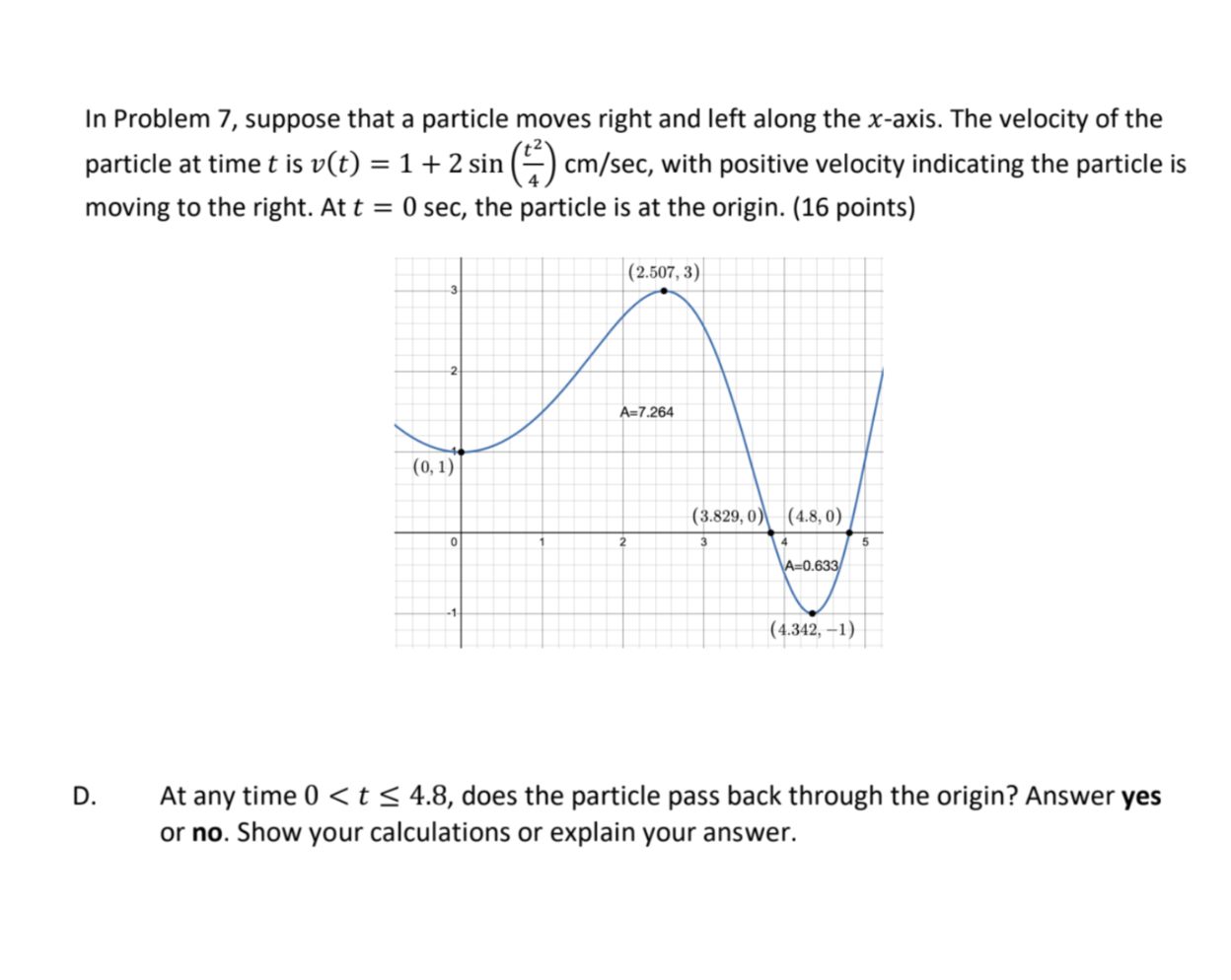 Solved In Problem 7, ﻿suppose that a particle moves right | Chegg.com