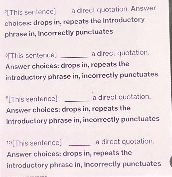 22 This sentence] a direct quotation. Answer | Chegg.com