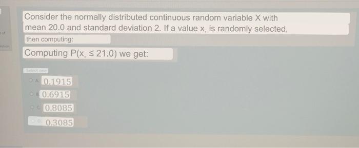 Solved Consider the normally distributed continuous random | Chegg.com