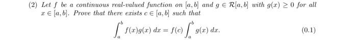 Solved Let f be a continuous real-valued function on [a,b] | Chegg.com