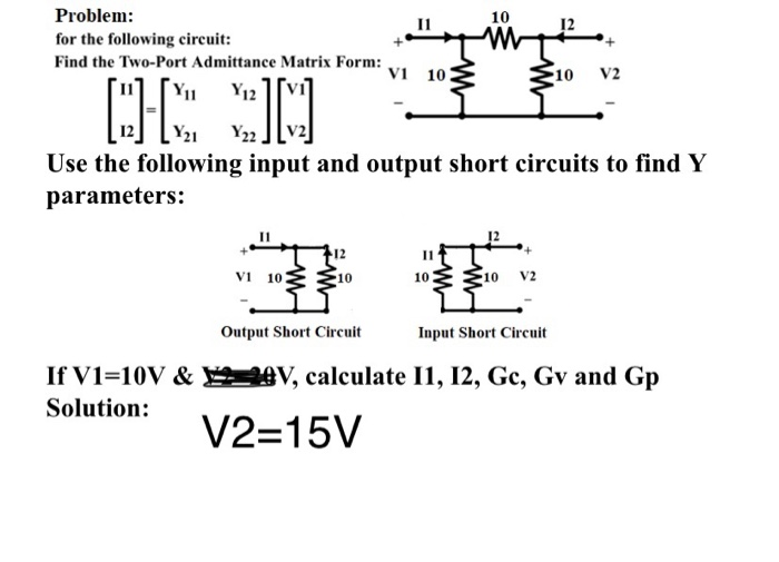 Solved Problem: for the following circuit: Find the Two-Port | Chegg.com