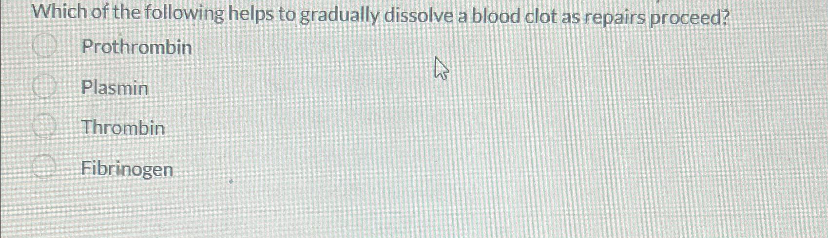 Solved Which of the following helps to gradually dissolve a | Chegg.com