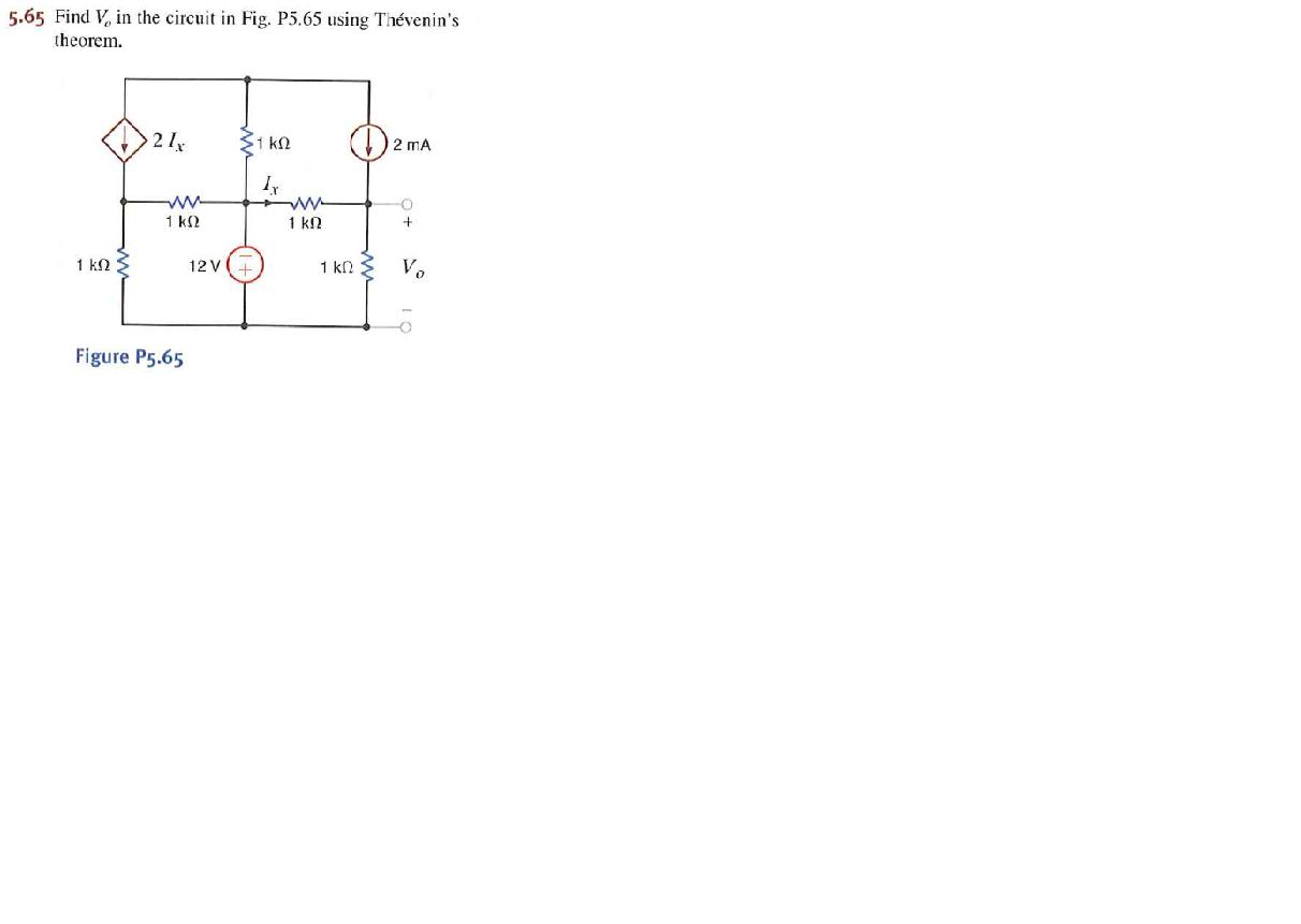 Solved Find V , in the circuit in Fig. P5.65 using s | Chegg.com