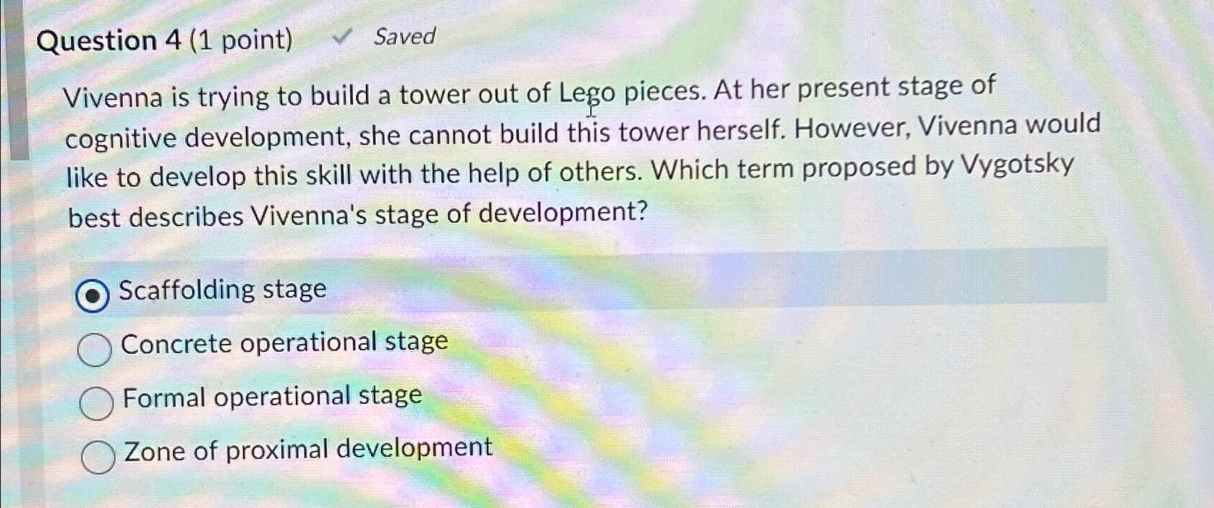 Solved Question 4 (1 ﻿point) ﻿SavedVivenna is trying to | Chegg.com