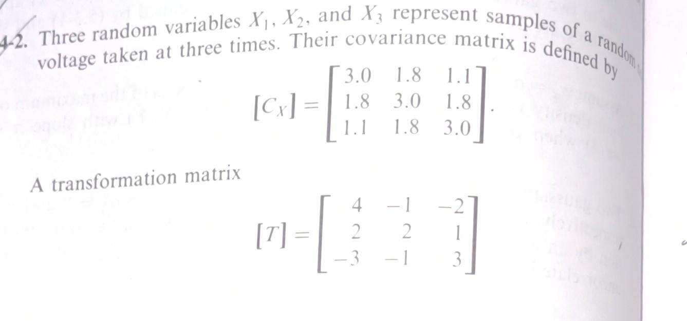 Solved 4-2. Three random variables X1,X2, and X3 represent | Chegg.com