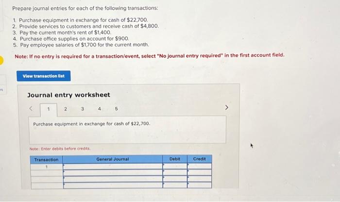 Solved Prepare journal entries for each of the following | Chegg.com
