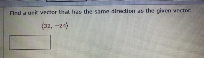 Solved Find a unit vector that has the same direction as the | Chegg.com
