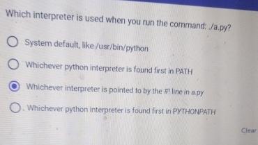 Solved Which interpreter is used when you run the command. | Chegg.com