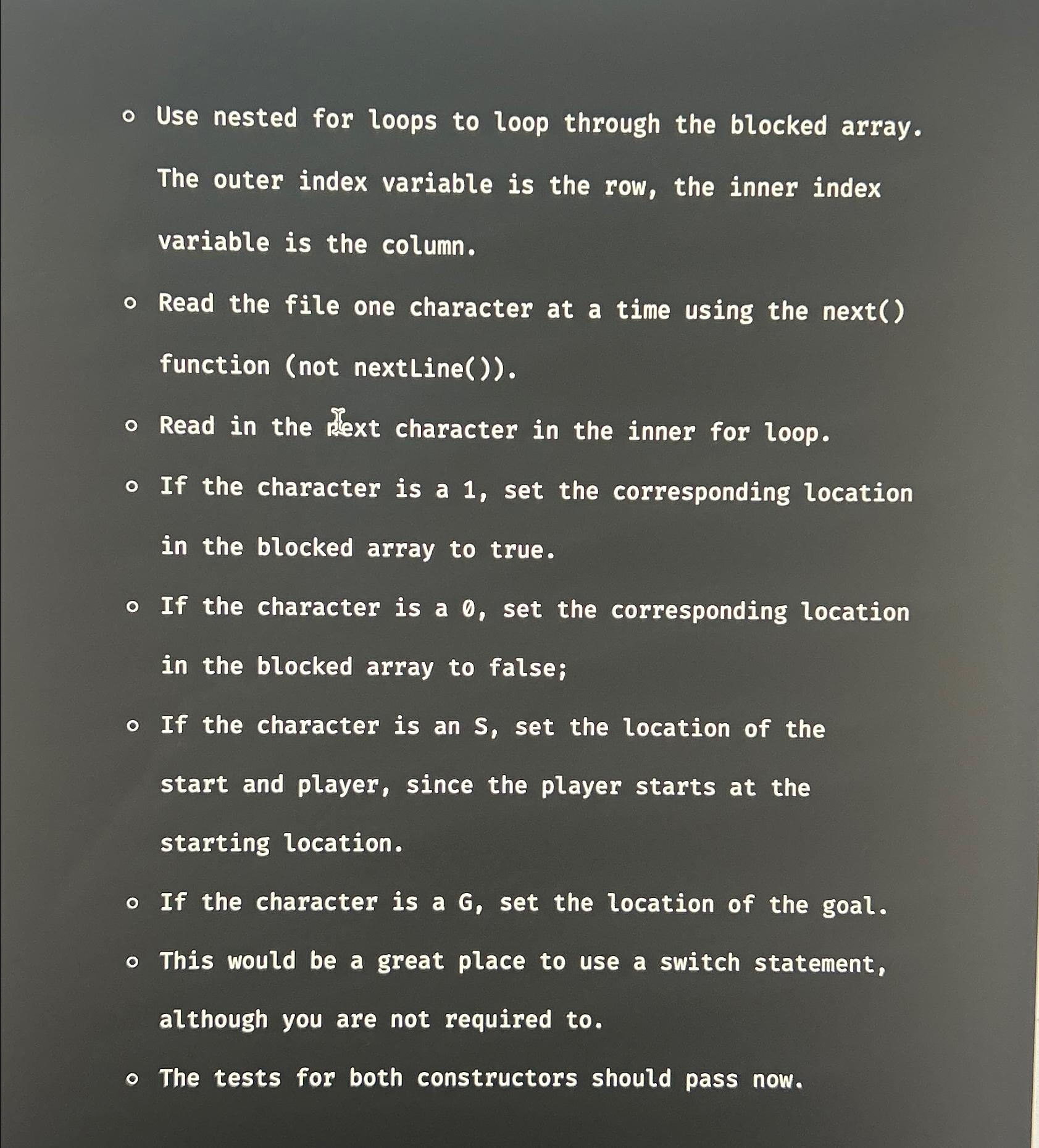 Solved Use nested for loops to loop through the blocked | Chegg.com