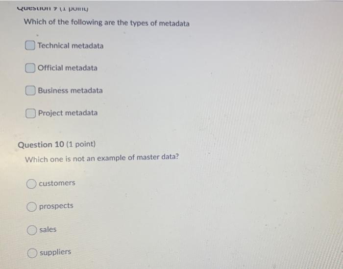 Solved Question 7 (1 pomy Which of the following are the | Chegg.com
