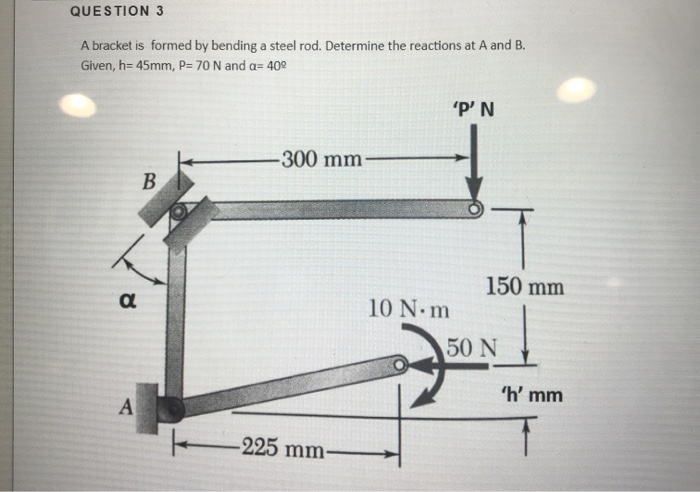 Solved QUESTION 3 A bracket is formed by bending a steel | Chegg.com
