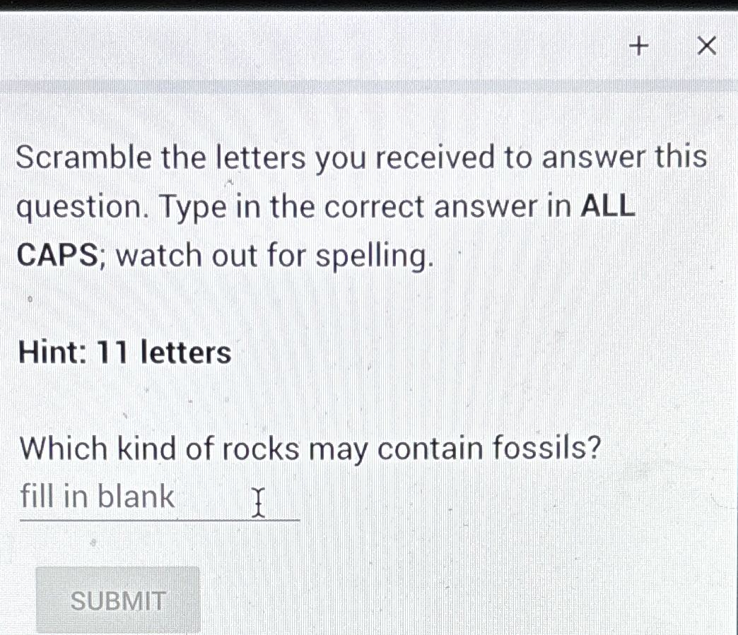 Solved Scramble the letters you received to answer | Chegg.com