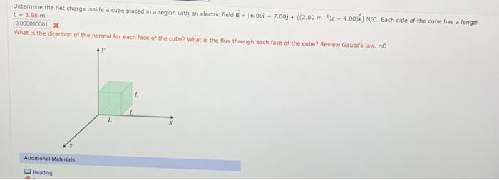 Solved Determine the net charge inside a cube placed in a | Chegg.com