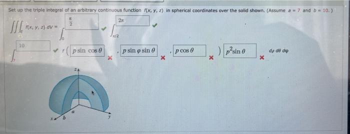 Solved Set up the triple integral of an arbitrary continuous | Chegg.com