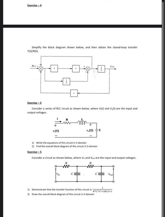 Solved Exercise - 4 Simplify the block diagram shown below, | Chegg.com