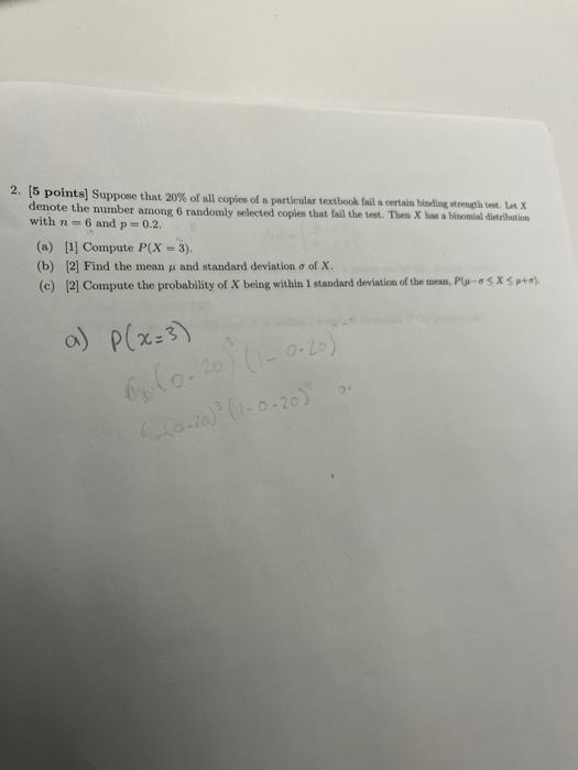 Solved 2. [5 points] Suppose that 20% of all copies of a | Chegg.com