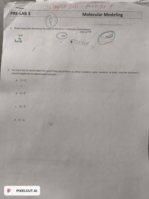 Solved 1. Draw lewis dot structures for each of the three | Chegg.com