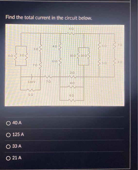 Solved Find the total current in the circuit below. | Chegg.com
