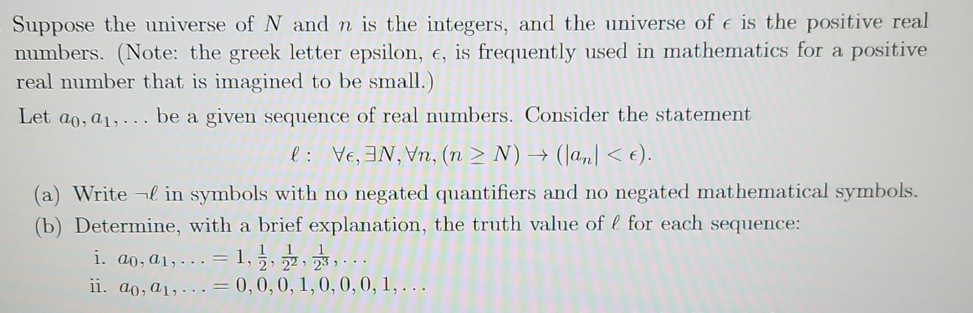 Solved Suppose the universe of N and n is the integers, and | Chegg.com