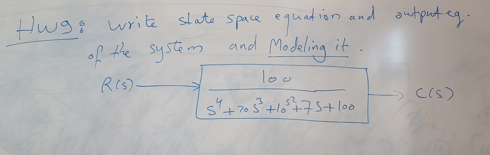 Solved Hw9 Write State Space Equation And Outputeg Of The