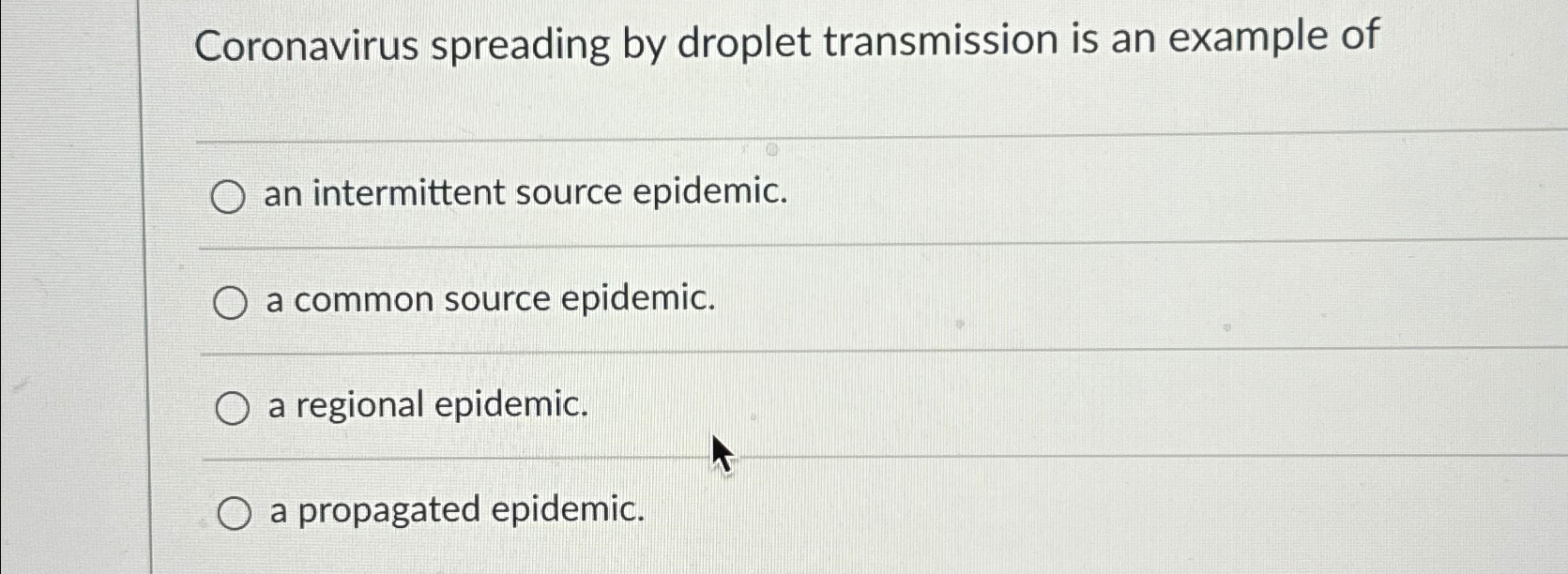 Solved Coronavirus spreading by droplet transmission is an | Chegg.com